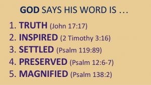 God’s Word is Inspired and Preserved - SafeGuardYourSoul